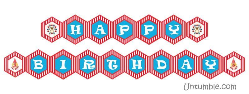 Circus Birthday theme Happy Birthday Banners - Untumble.com